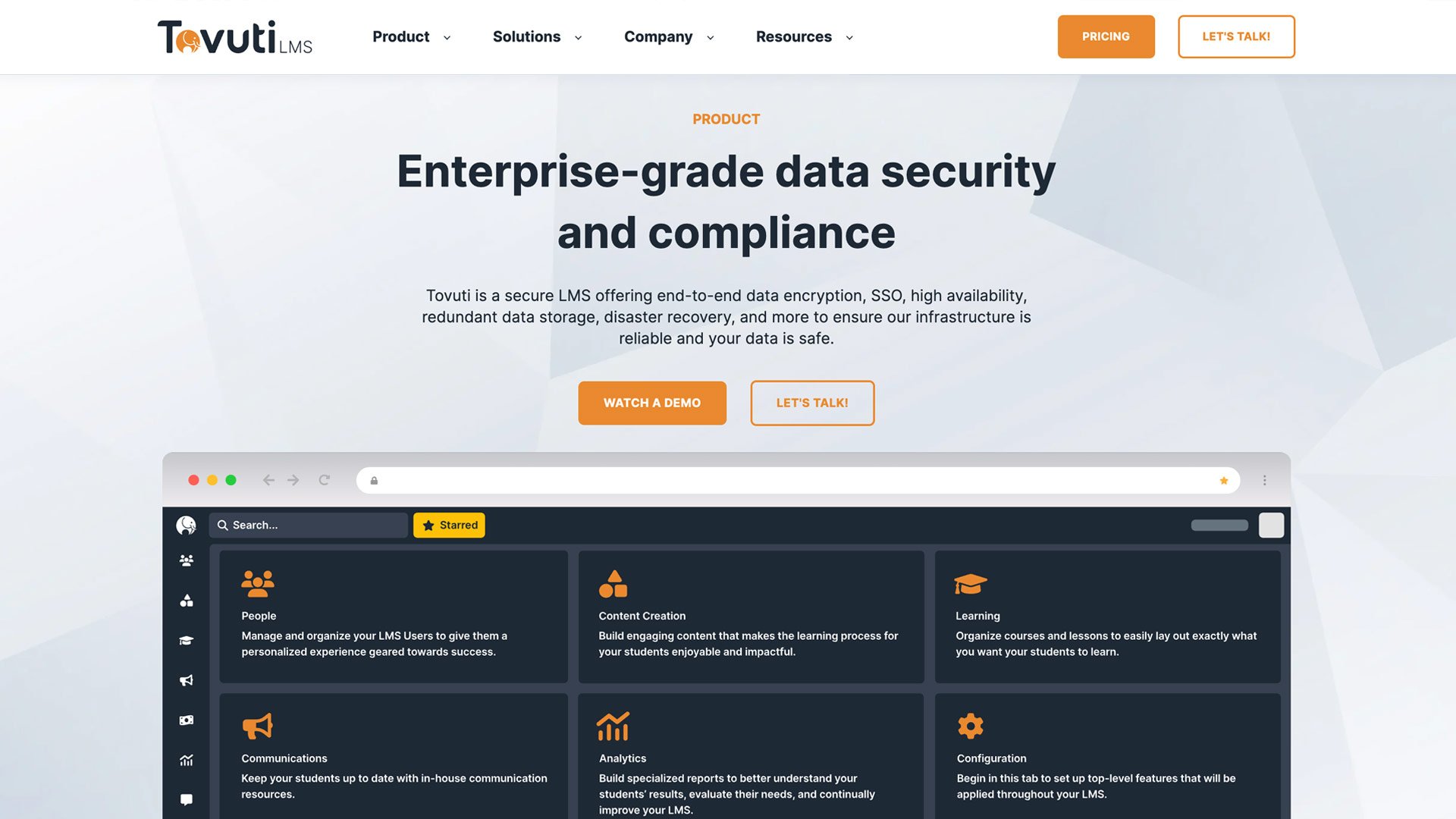 Secure LMS | GDPR, CCPA & HIPAA Compliant LMS | Tovuti LMS